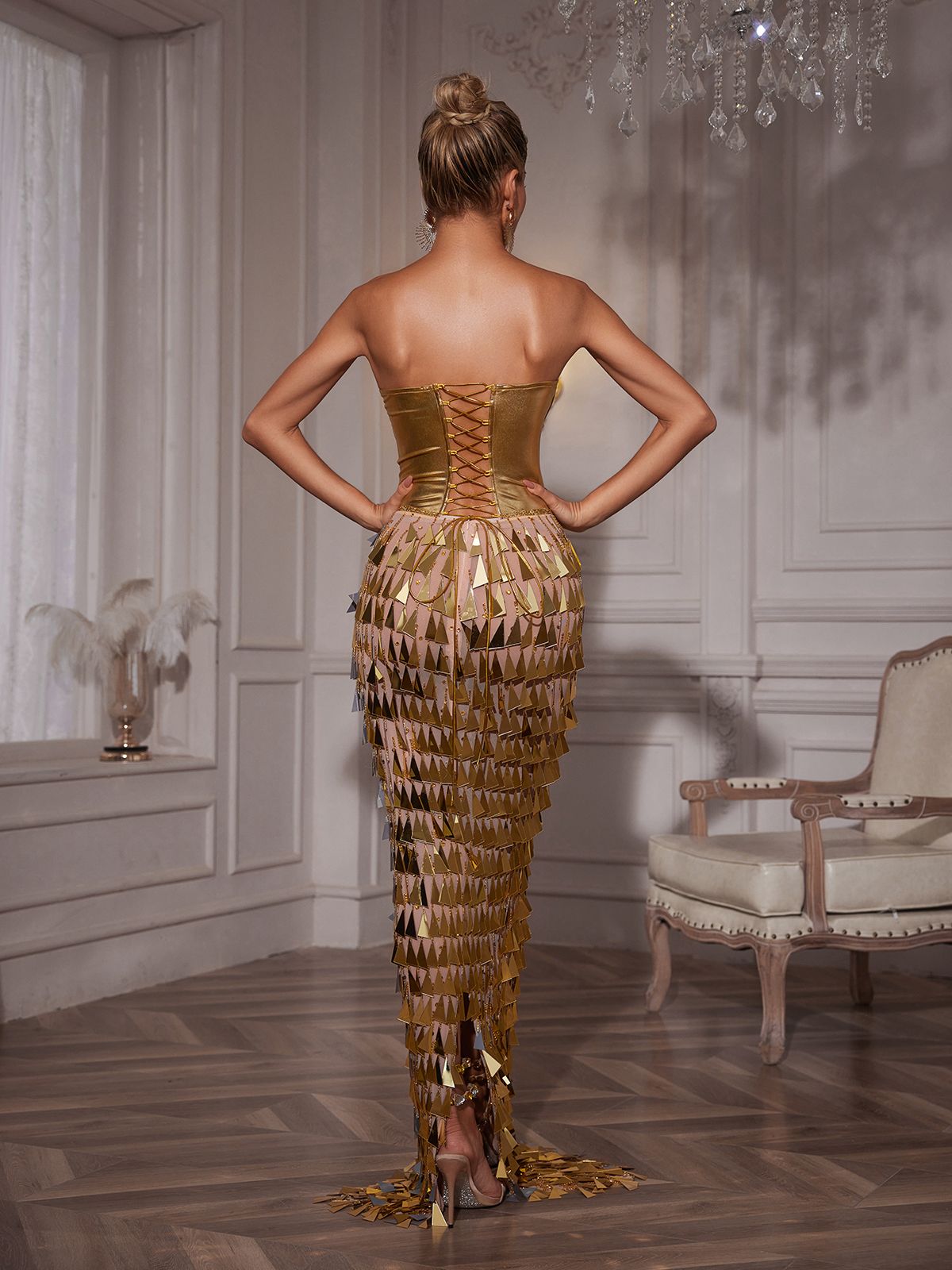 Buck Corset Acrylic Fringe Maxi Dress – Mew Mews