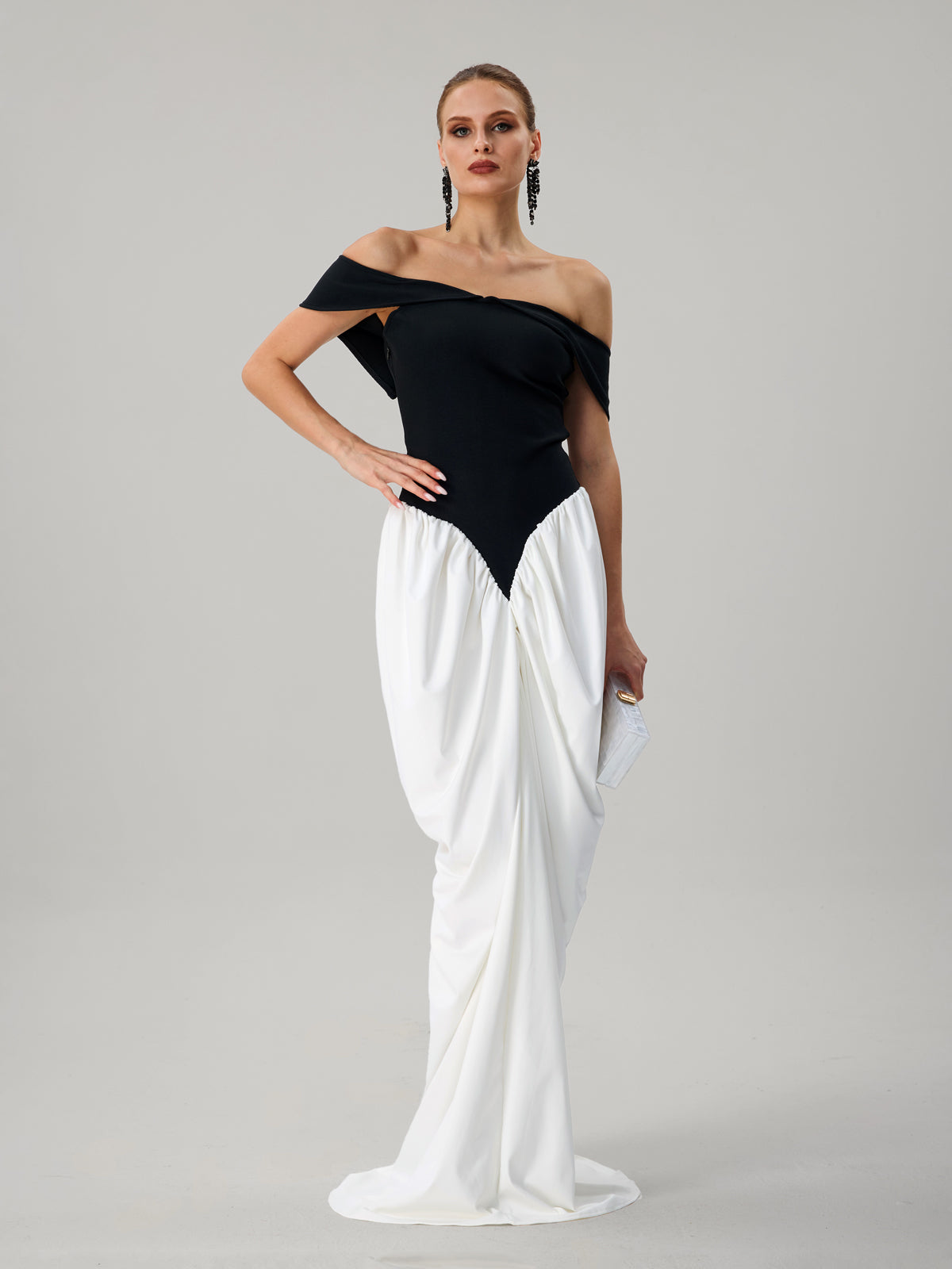 Farrokh Off Shoulder Lace Up Maxi Dress – Mew Mews