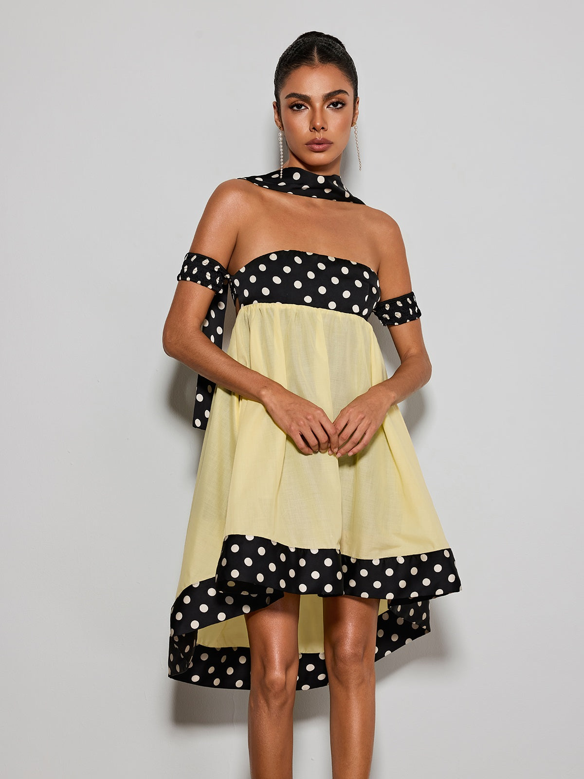 Velvandis Off Shoulder Dot Mini Dress – Mew Mews