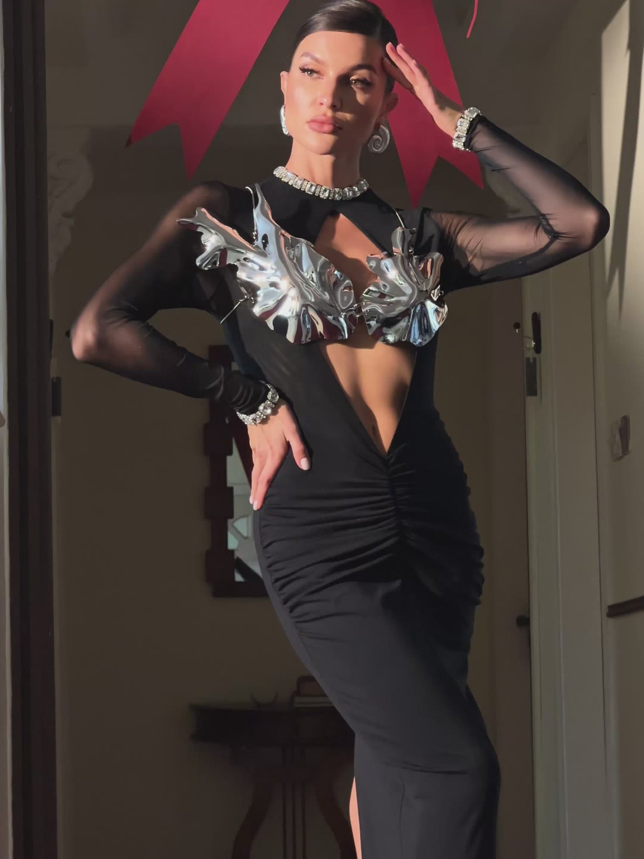 Alvaro Metallic Leafy Armor Top – Mew Mews